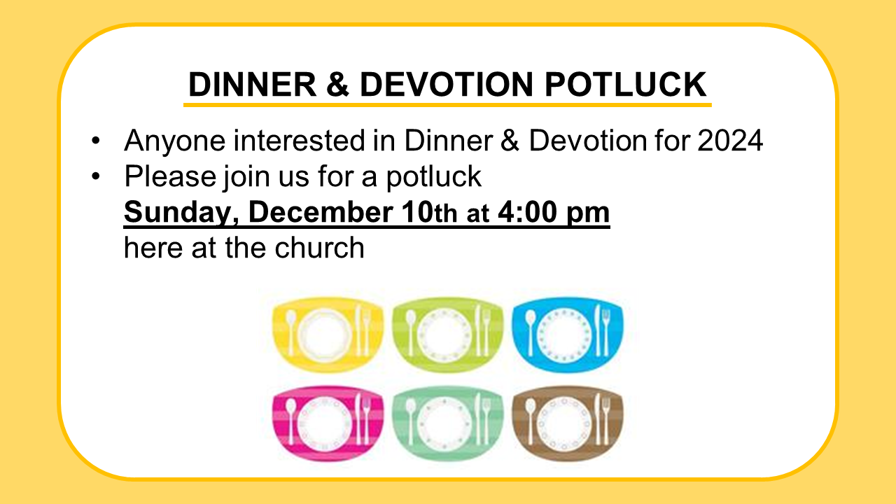Dinner & Devotion Potluck | December 10, 4:00 pm - McCabe United ...