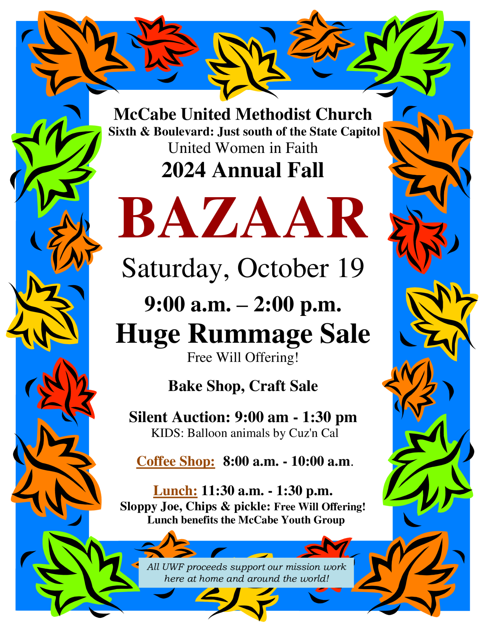 McCabe Rummage Sale & Bazaar | October 19, 2024, 9:00 am – 2:00 pm ...